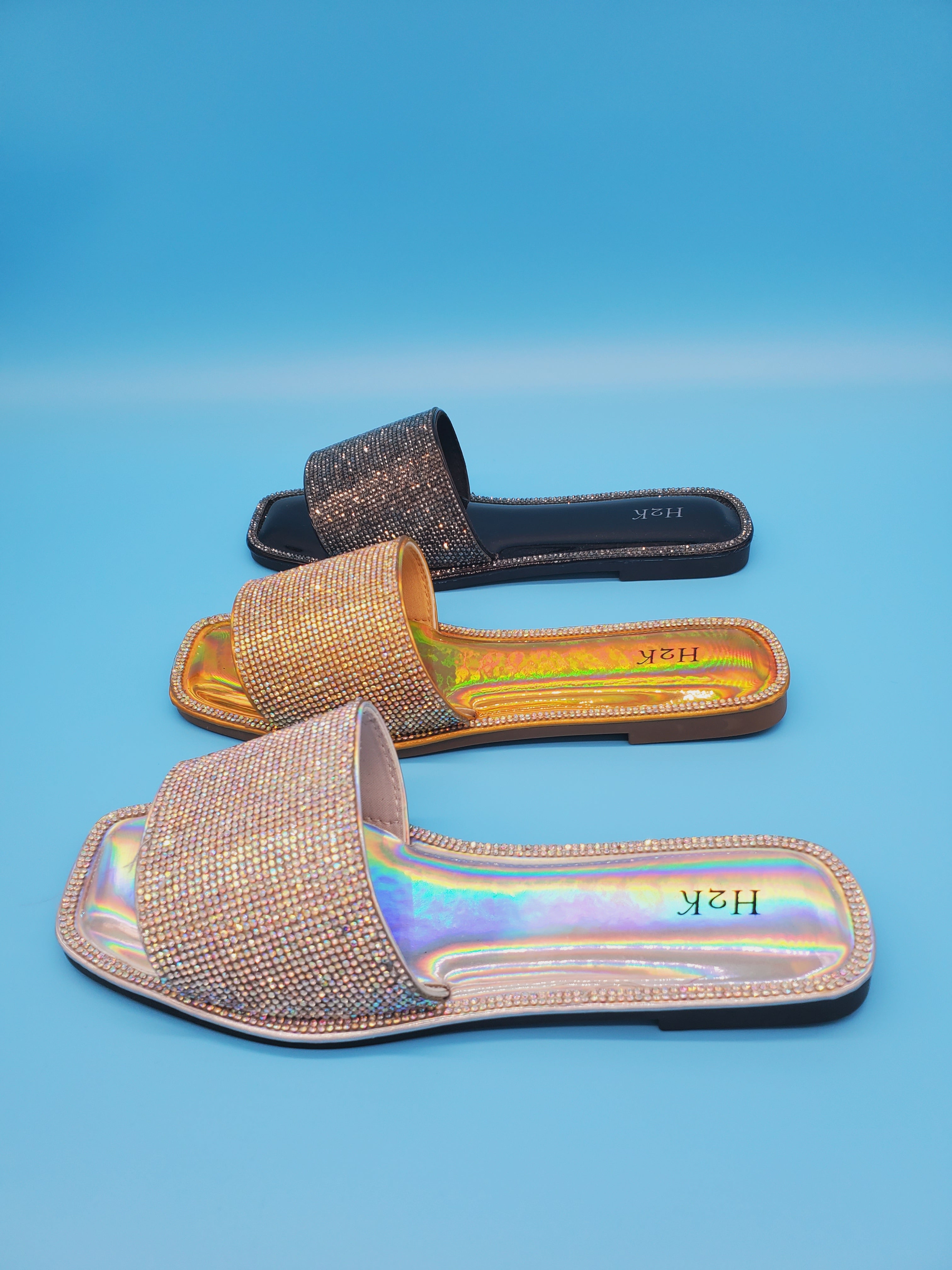 Open Toe Crystal Covered Slippers – Brazilian secrets footwear